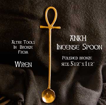 Bronze Ankh Incense Spoon - Mermade Magickal Arts
